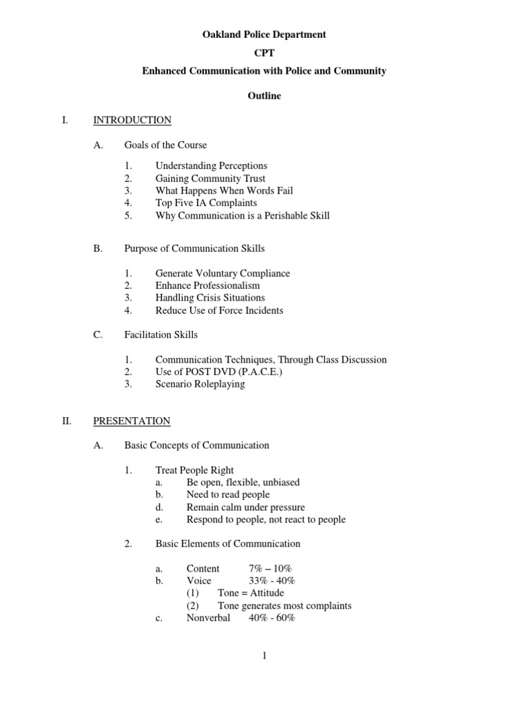 CPT Communication Course Outline 2013 | PDF | Conversation | Communication