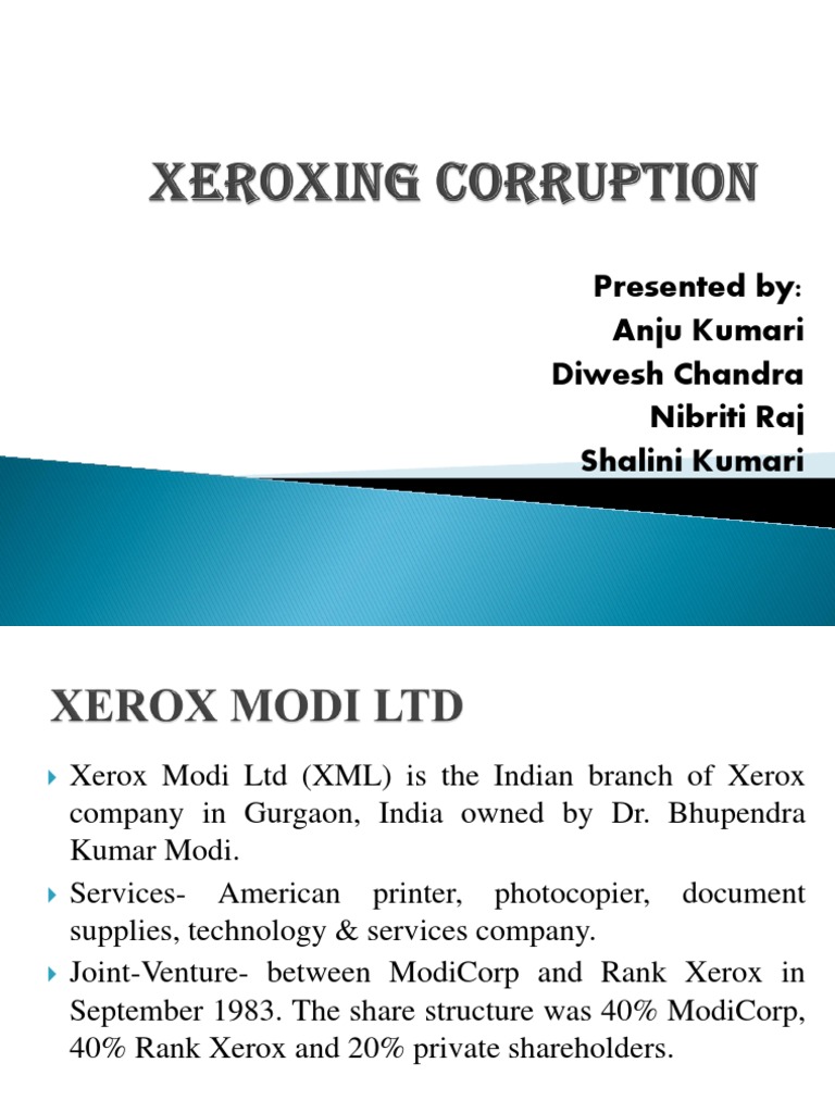 Xerox Modi Ltd: Financial Misconduct Overview | PDF | Finance & Money ...
