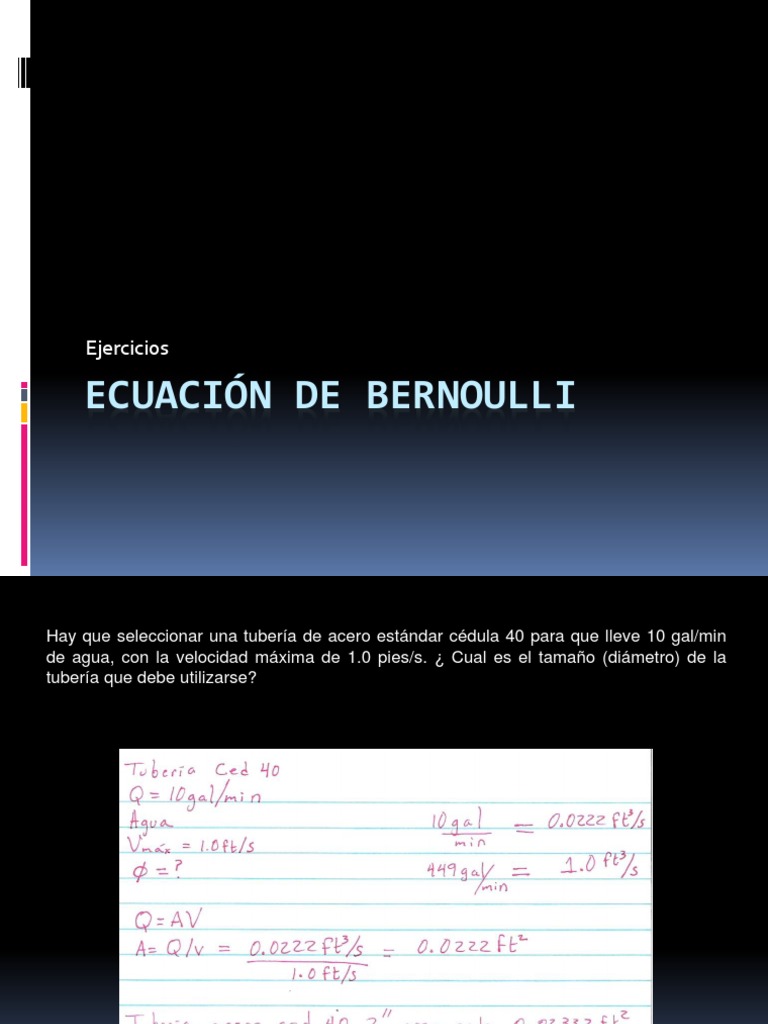 Ejercicios Ecuación de Bernoulli | PDF