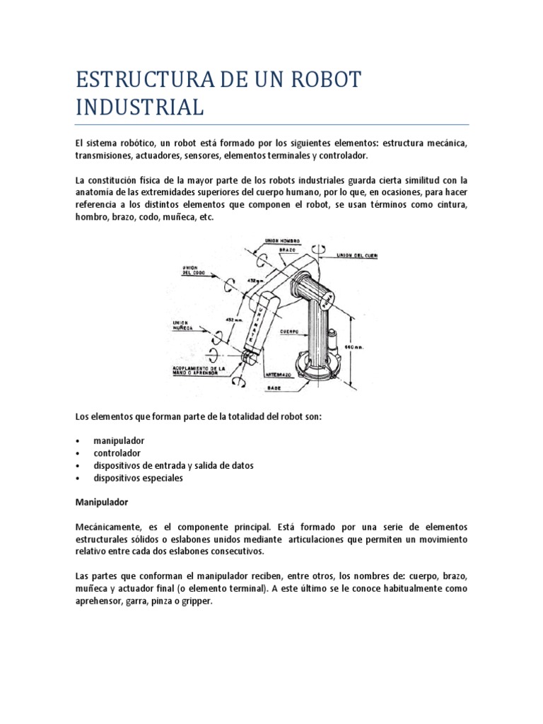 Estructura de Un Robot Industrial | PDF | Robot | Robótica