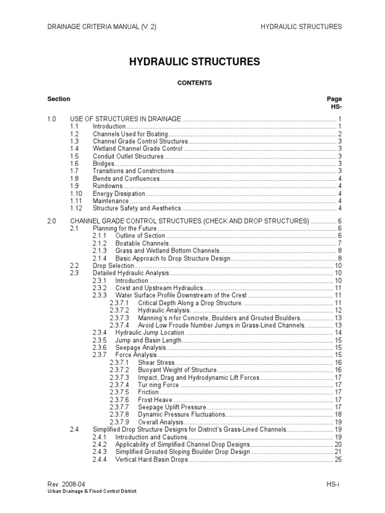 Hydraulic Structures | PDF