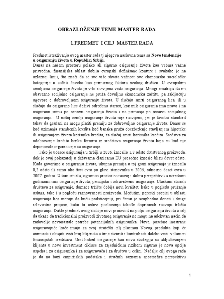 Obrazlo - Enje Teme Master Rada | PDF