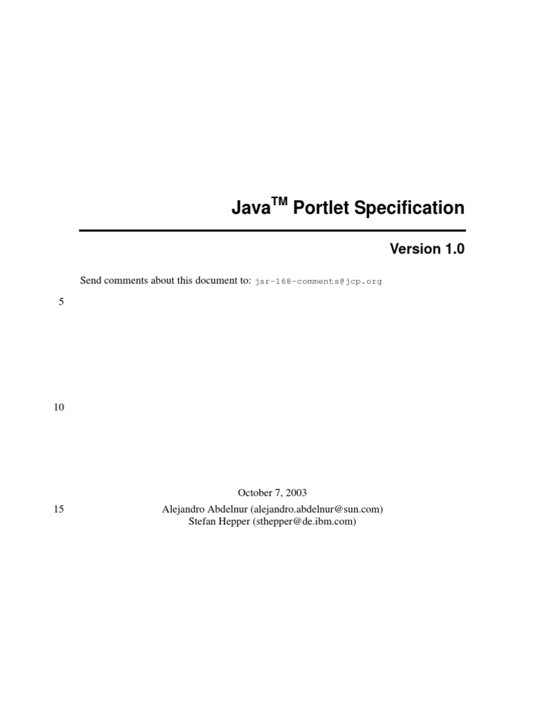 Specification of The Portlet | PDF