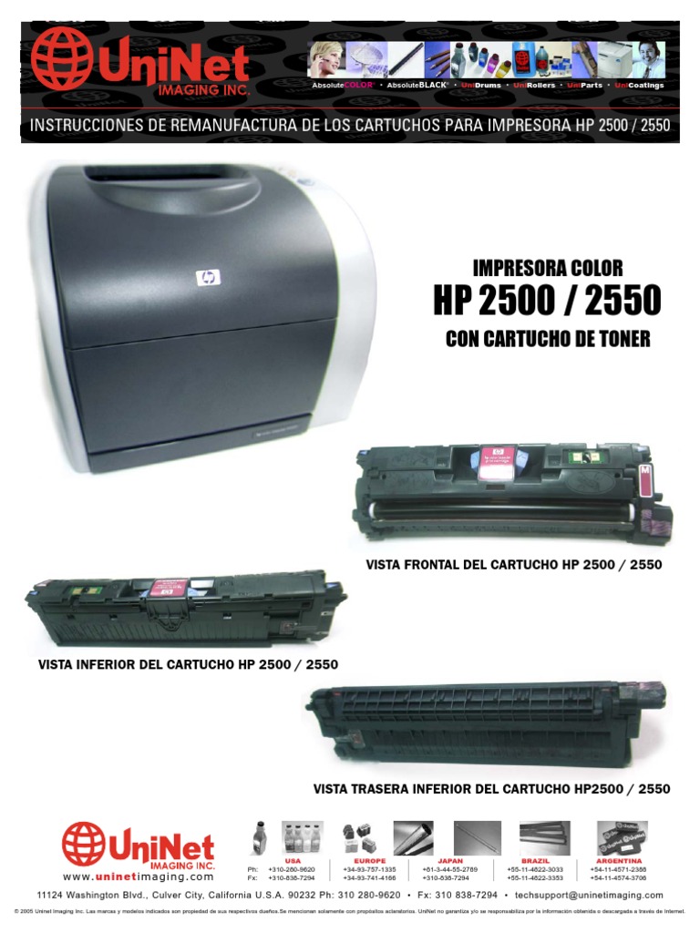 Recarga Toner HP 2500-2550 Uninet | PDF