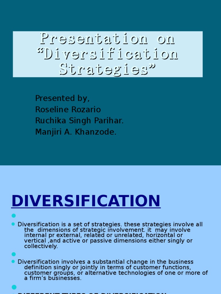 Diversification Strategy | PDF | Economies | Business