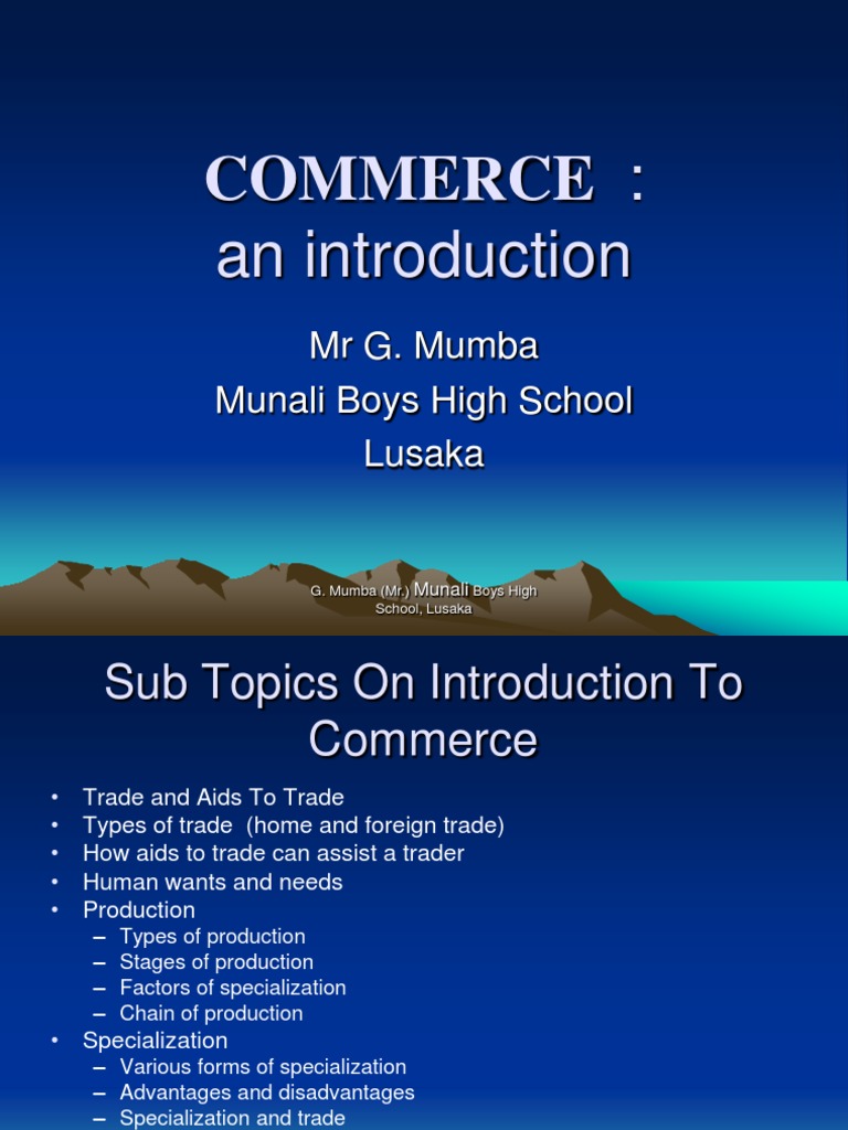 Introduction To Commerce | PDF | Division Of Labour | Warehouse