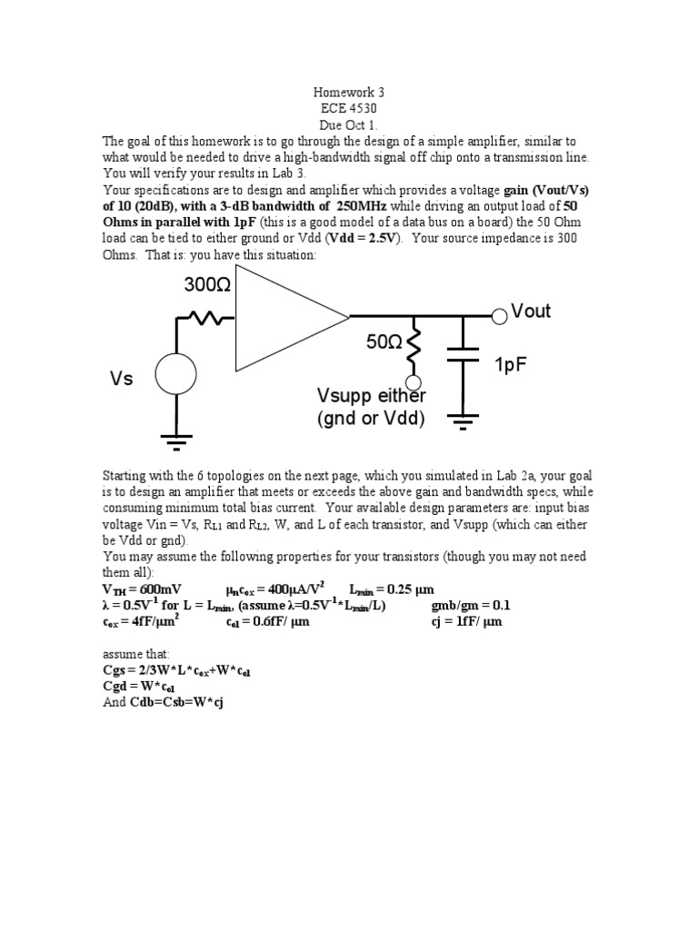 HW 3 | PDF | Amplifier | Parameter (Computer Programming)