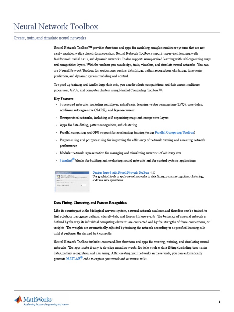 Neural Network Toolbox | PDF | Artificial Neural Network | Pattern Recognition