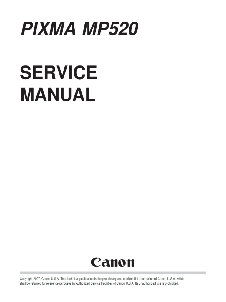 Pixma Mp520: Service Manual | PDF | Printer (Computing) | Printing