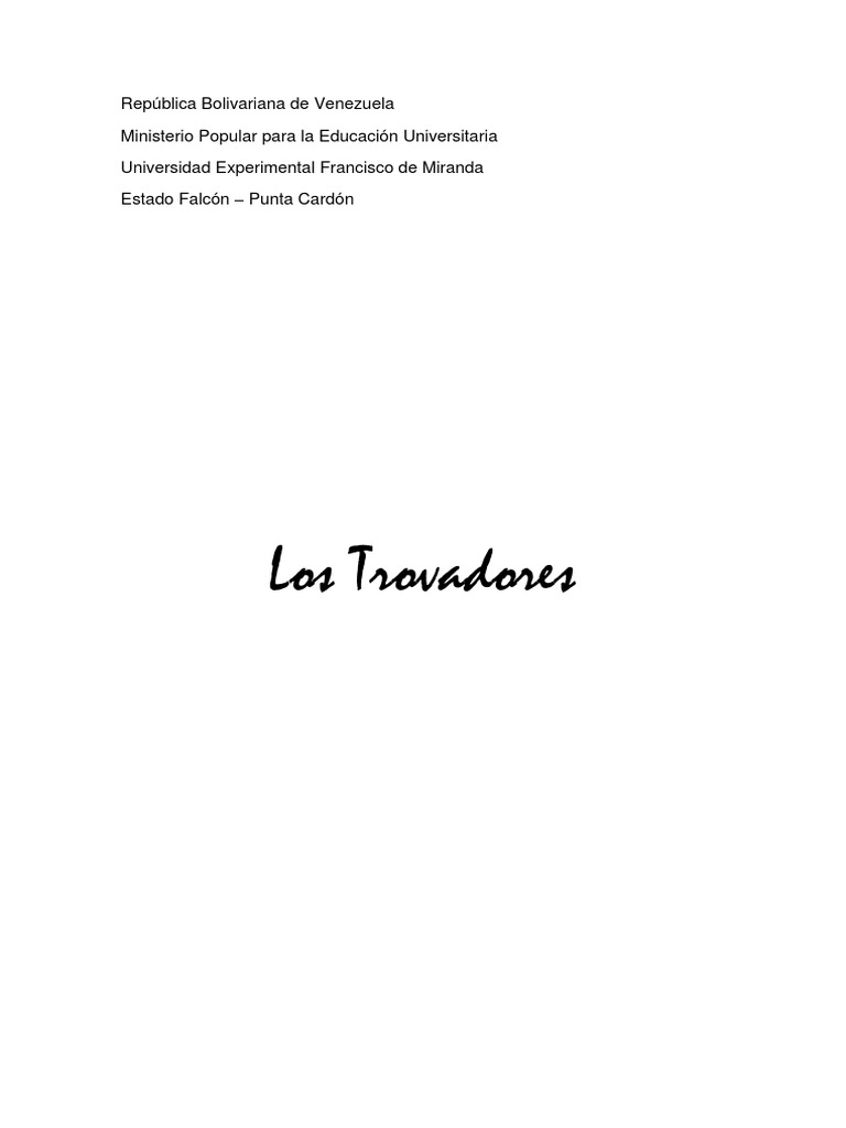 Los Trovadores | PDF | Entretenimiento (general) | Ocio