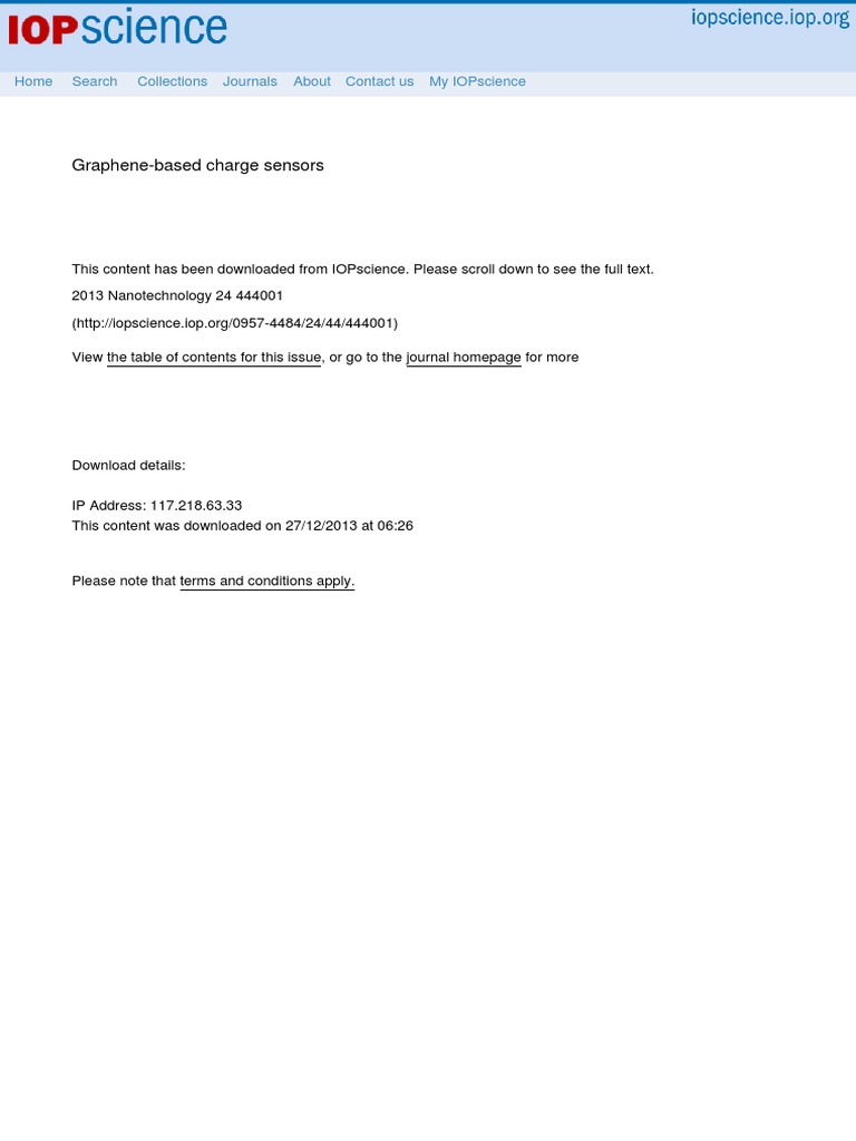0957-4484 24 44 444001-Graphene Sensors | PDF | Graphene | Chemical ...