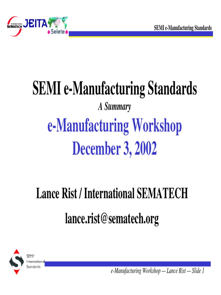 SEMI E-Manufacturing Standards | PDF | Unified Modeling Language | Metadata