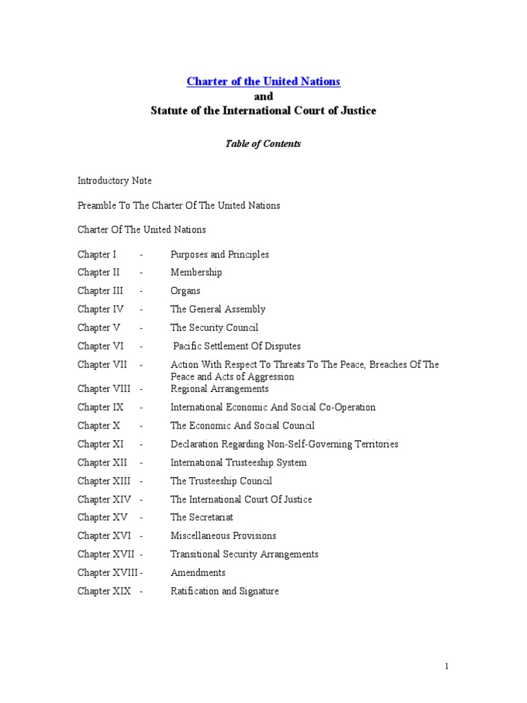 And Statute of The International Court of Justice | PDF | United ...