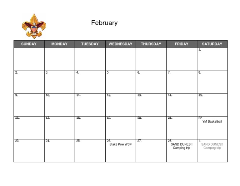 February Activity Schedule | PDF