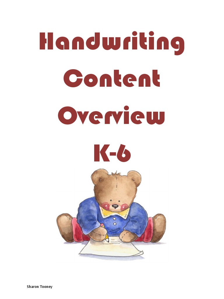 K-6 Handwriting Content-S Tooney | PDF | English Language | English As ...
