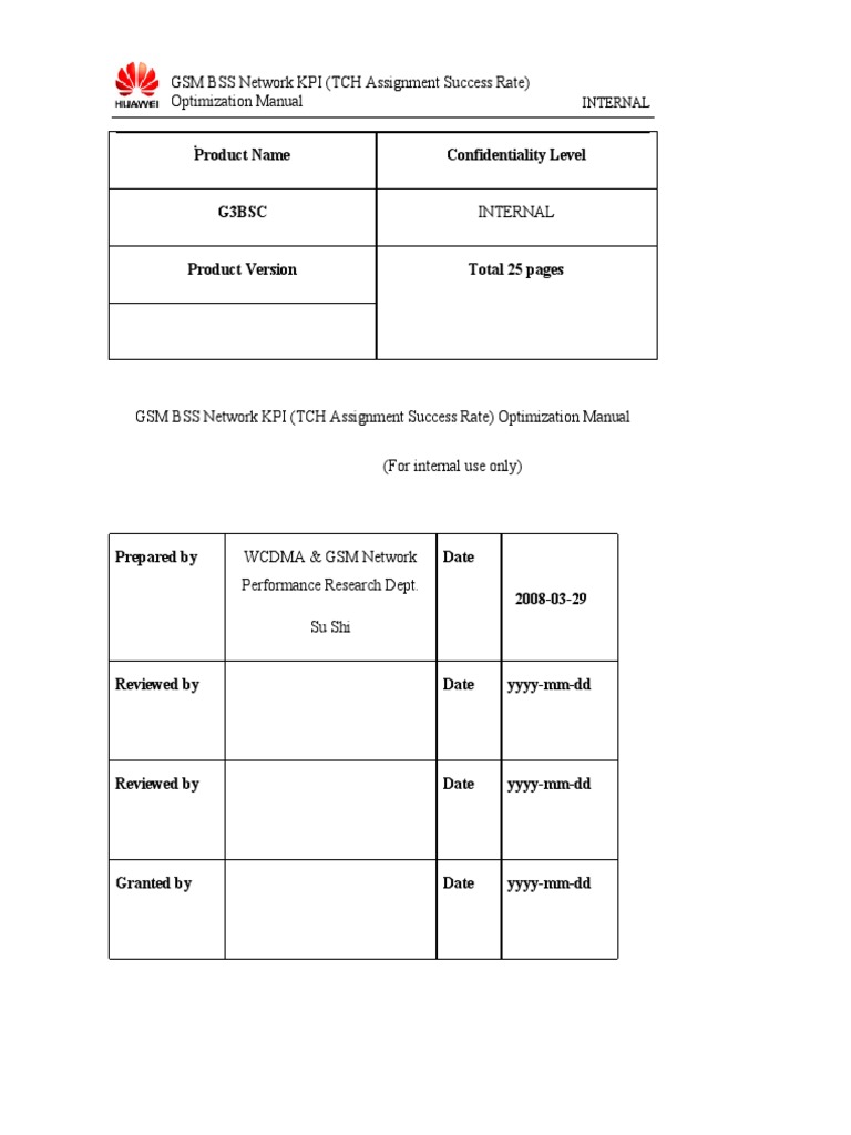 TCH Assignment Success Rate | PDF | Gsm | Network Congestion