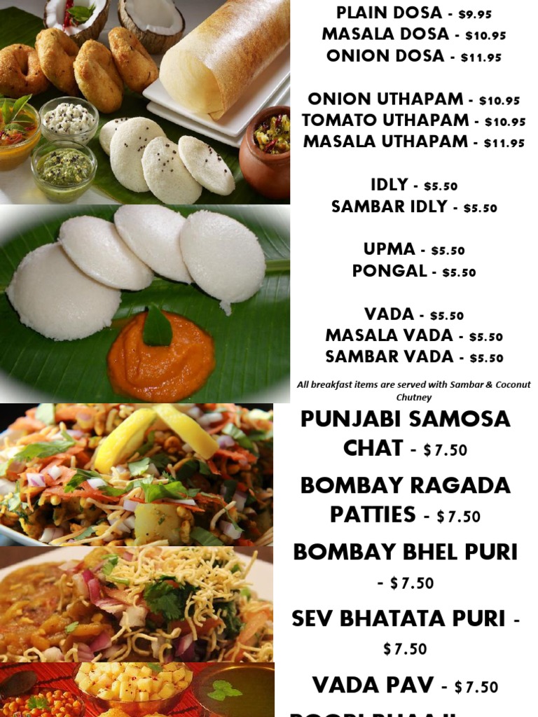 Indian Buffet Breakfast Menu Page 3 Free And Customizable Indian