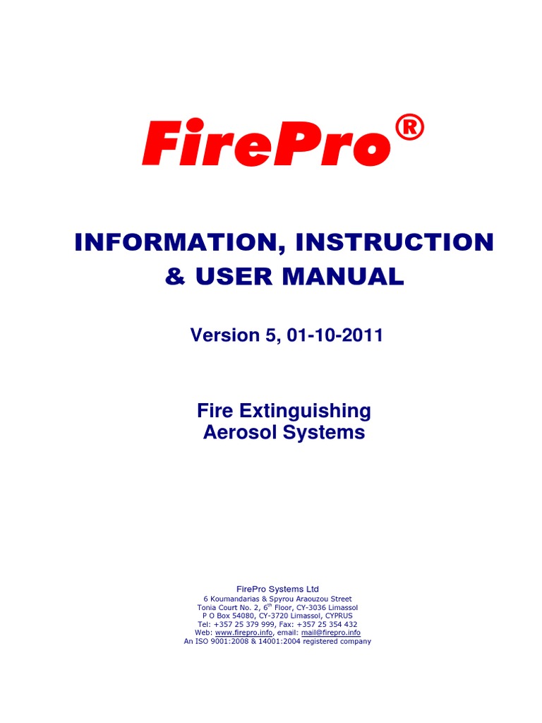 FirePro User Manual EU 2011 Rev 5 | PDF | Potassium | Diet & Nutrition