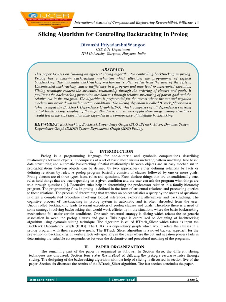 Slicing Algorithm for Prolog Backtracking | PDF