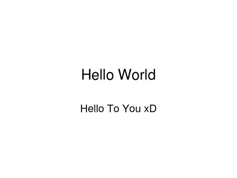 Hello World | PDF