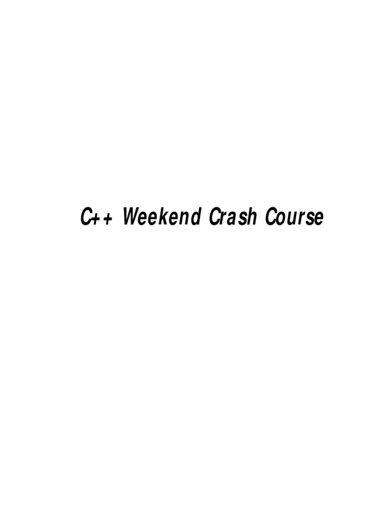 C Weekend Crash Course Pdf Inheritance Object Oriented Programming Method Computer