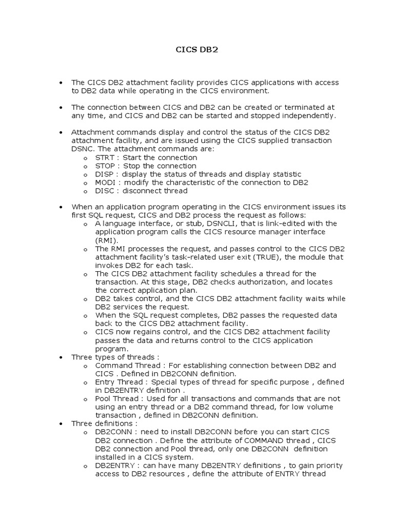 CICS DB2 Integration Guide | PDF | Thread (Computing) | Interface (Computing)