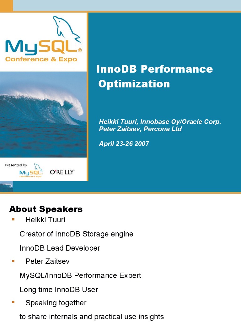 MySQL UC 2007: Innodb Performance Optimization | PDF | Database Index | Databases