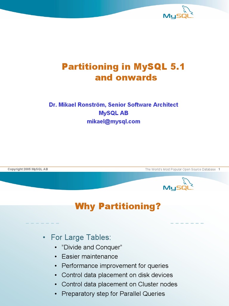 Mysql Partitioning Pdf My Sql Database Index 