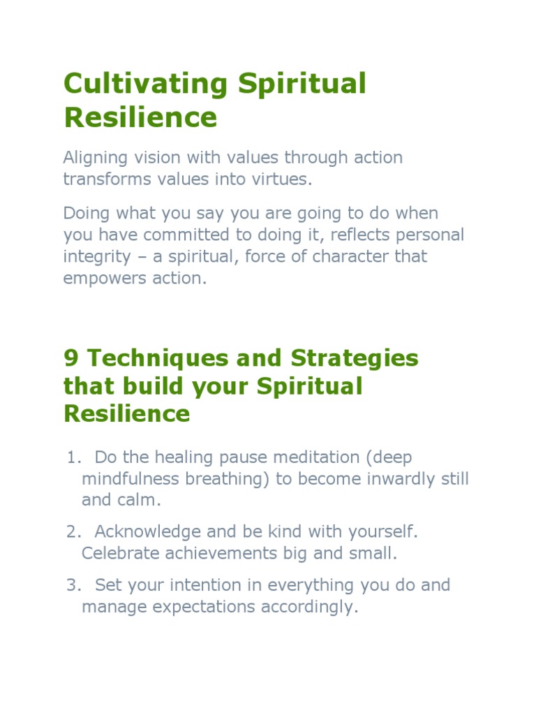 Cultivating Spiritual Resilience | PDF