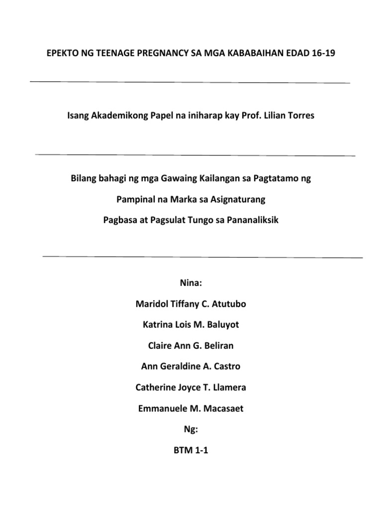 Thesis Filipino | PDF