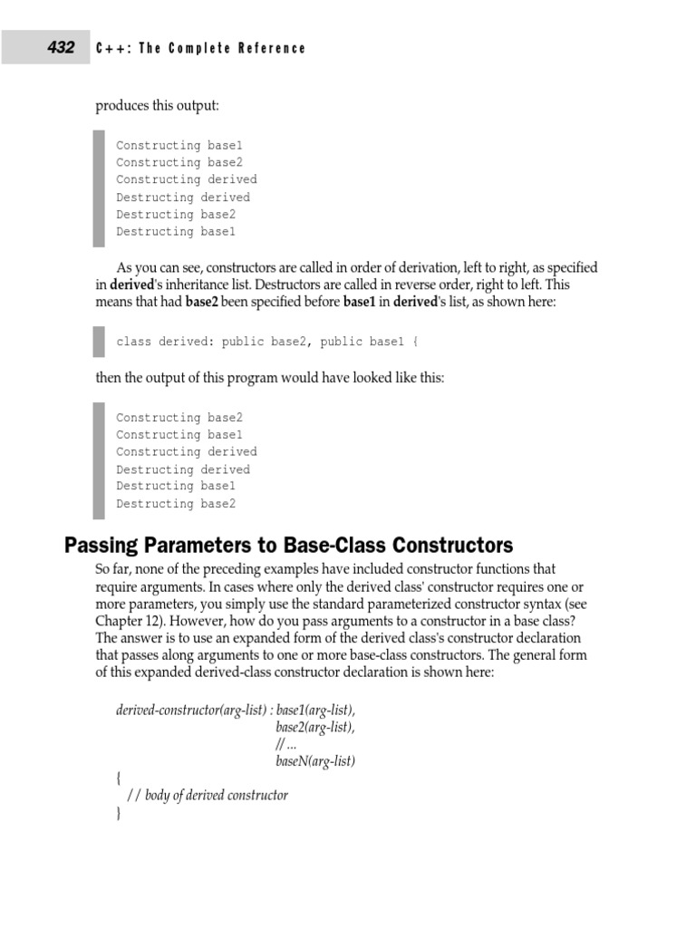 C++ Complete Reference 3rd Ed - Schildt - Part233 | PDF | Constructor (Object Oriented ...