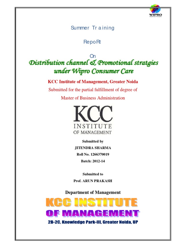 Summer Training On: KCC Institute of Management, Greater Noida | PDF
