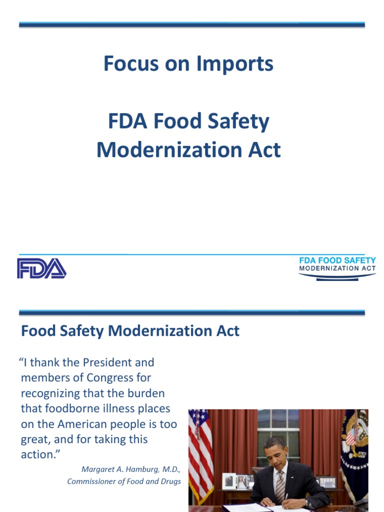 FDA Food Safety Modernization Act | PDF | Food And Drug Administration ...
