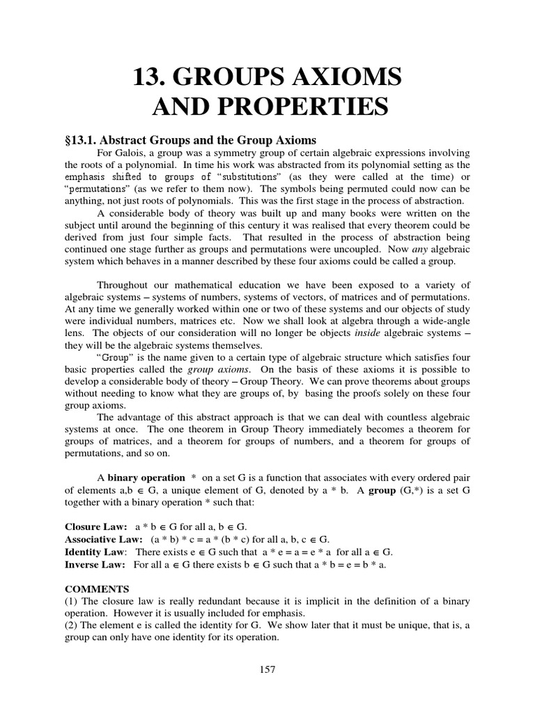Group Axioms and Properties | Group (Mathematics) | Integer