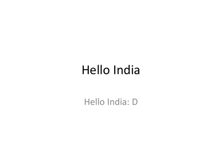 Hello India | PDF