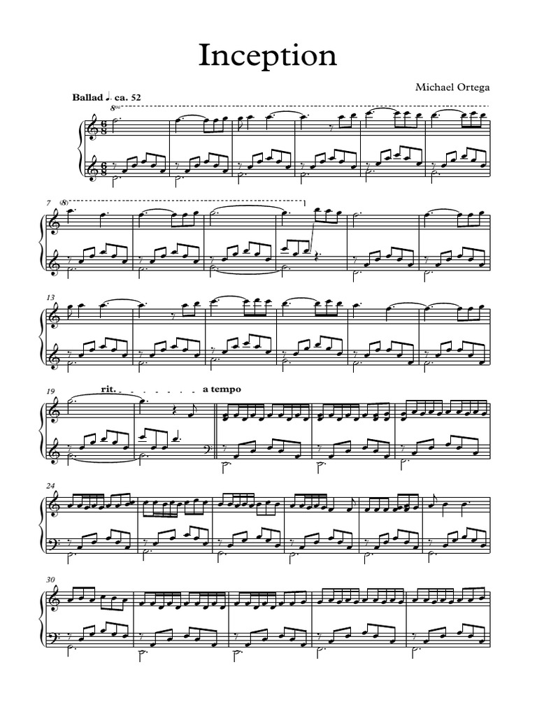 Inception Piano Michael Ortega | PDF