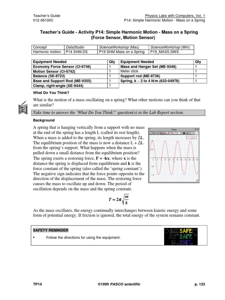 Simple Harmonic Motion | PDF | Oscillation | Force