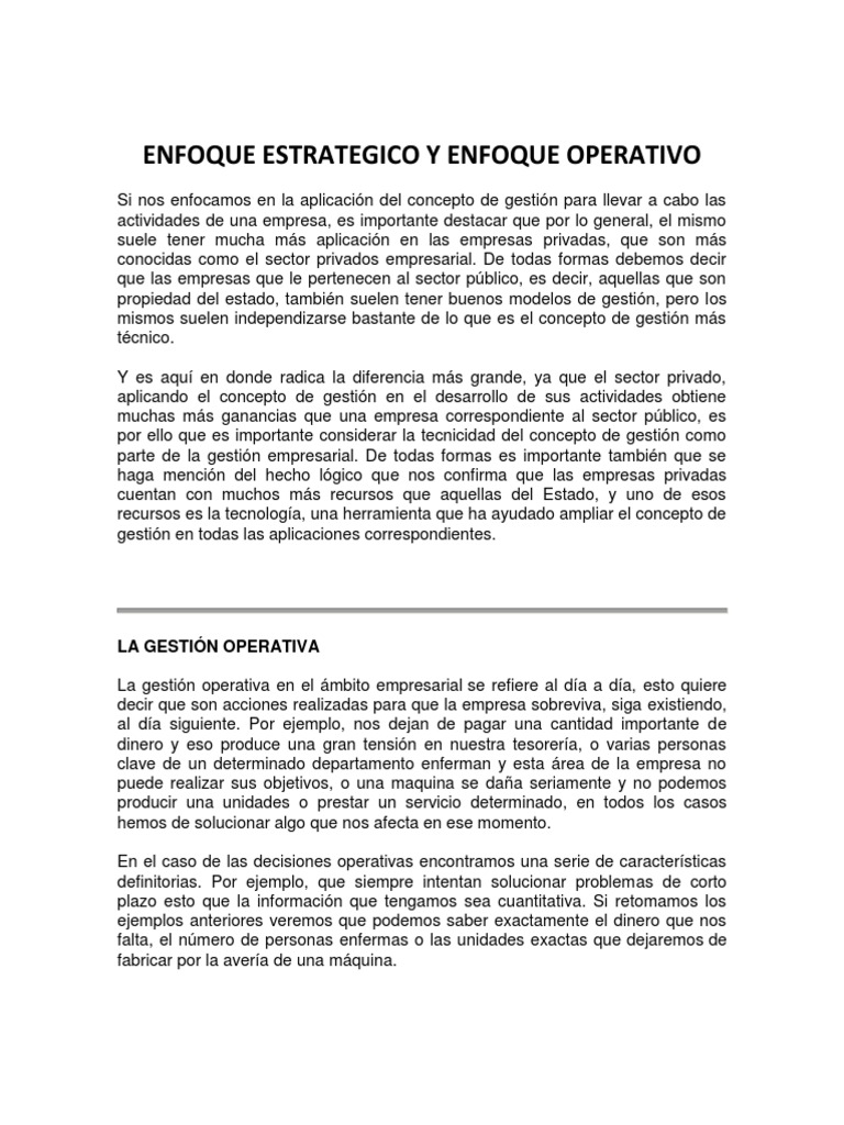 Enfoque Estrategico y Enfoque Operativo-Control Lectura 18 Febrero 2014 ...