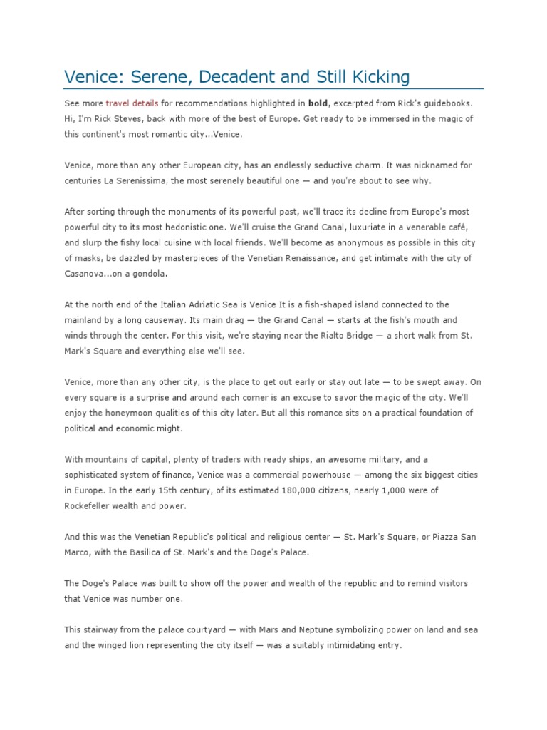 Italy Cities - Script | PDF | Milan | Venice