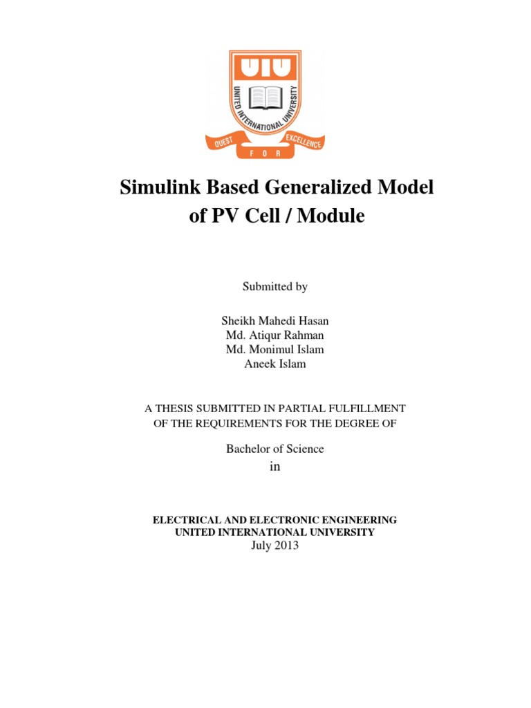 Simulink Based Generalized Model of PV Module | PDF | Thin Film Solar ... Simulink Based Generalized Model of PV Module | PDF | Thin Film Solar ...