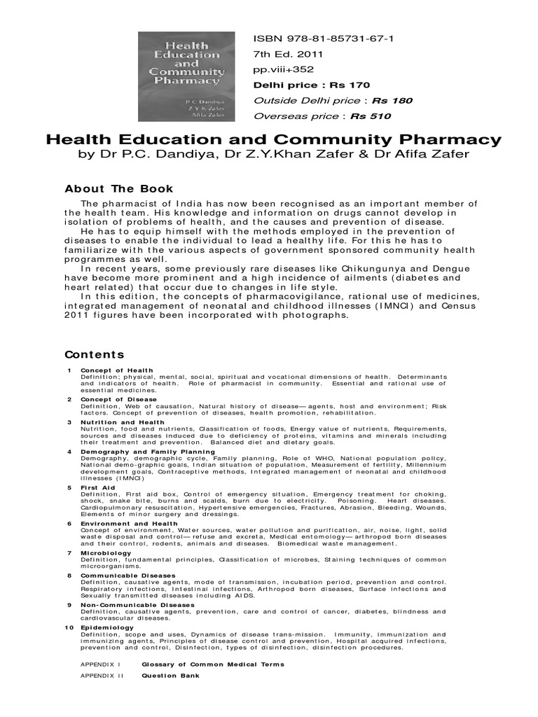 Health Education & Community Pharmacy | PDF | Preventive Healthcare ...