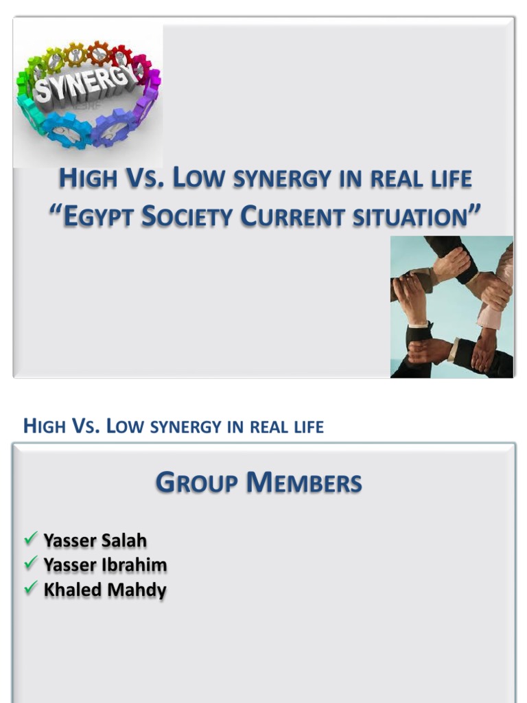 High vs. Low Synergy in Egypt Society | PDF | Cognitive Science ...