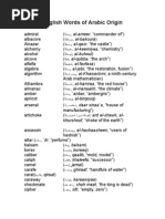 English Words from Arabic Origins | PDF | Teaching Mathematics