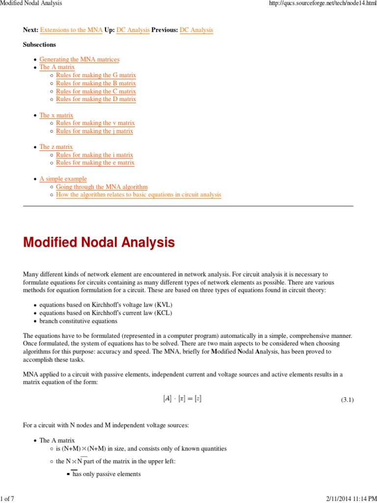 Modified Nodal Analysis | PDF | Matrix (Mathematics) | Network Analysis ...