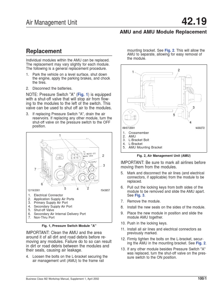 AMU Module Replacement Procedure Guide | PDF | Switch | Valve