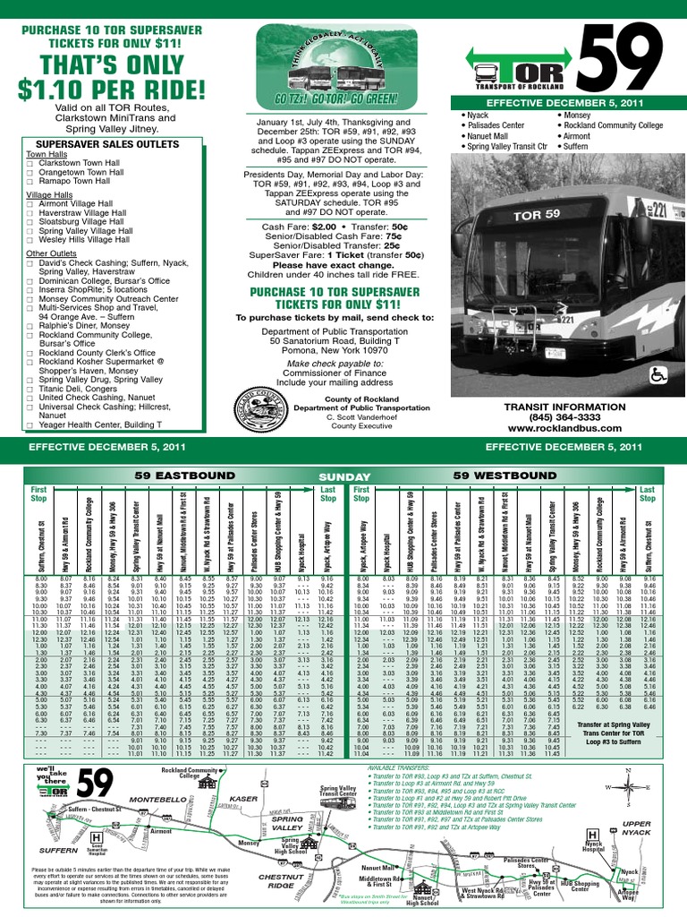TOR 59 Schedule | Public Transport | Bus Transport