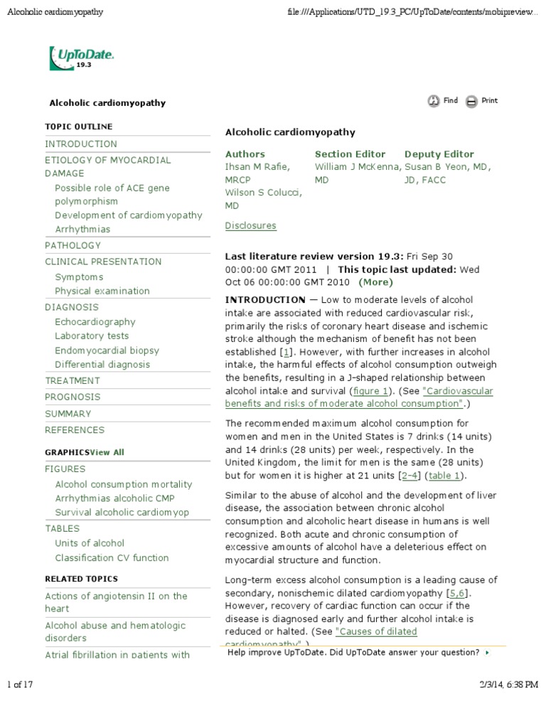 Alcoholic Cardiomyopathy | PDF | Heart Failure | Alcoholism