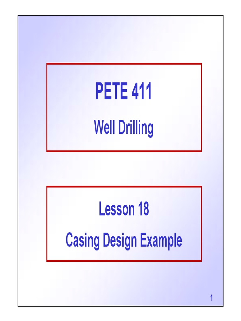 Casing Design Example | PDF | Casing (Borehole) | Pressure