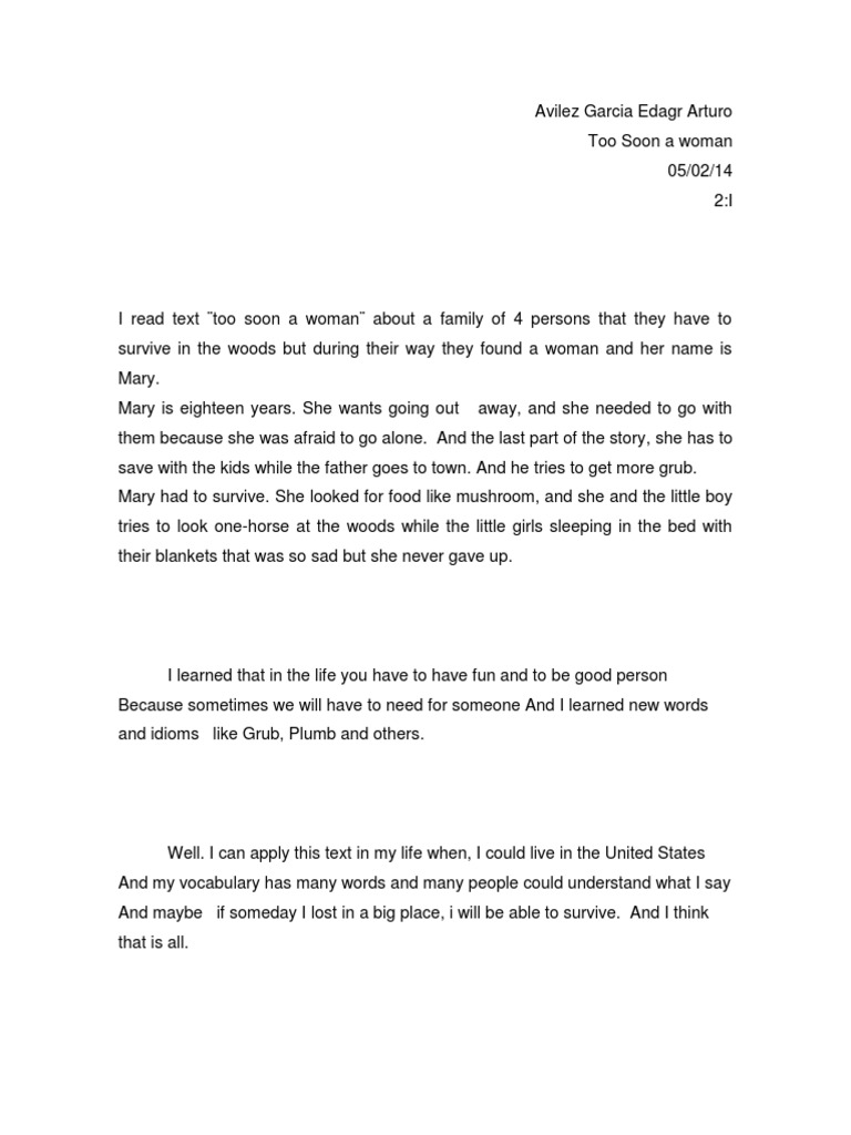 Too Soon A Woman | PDF