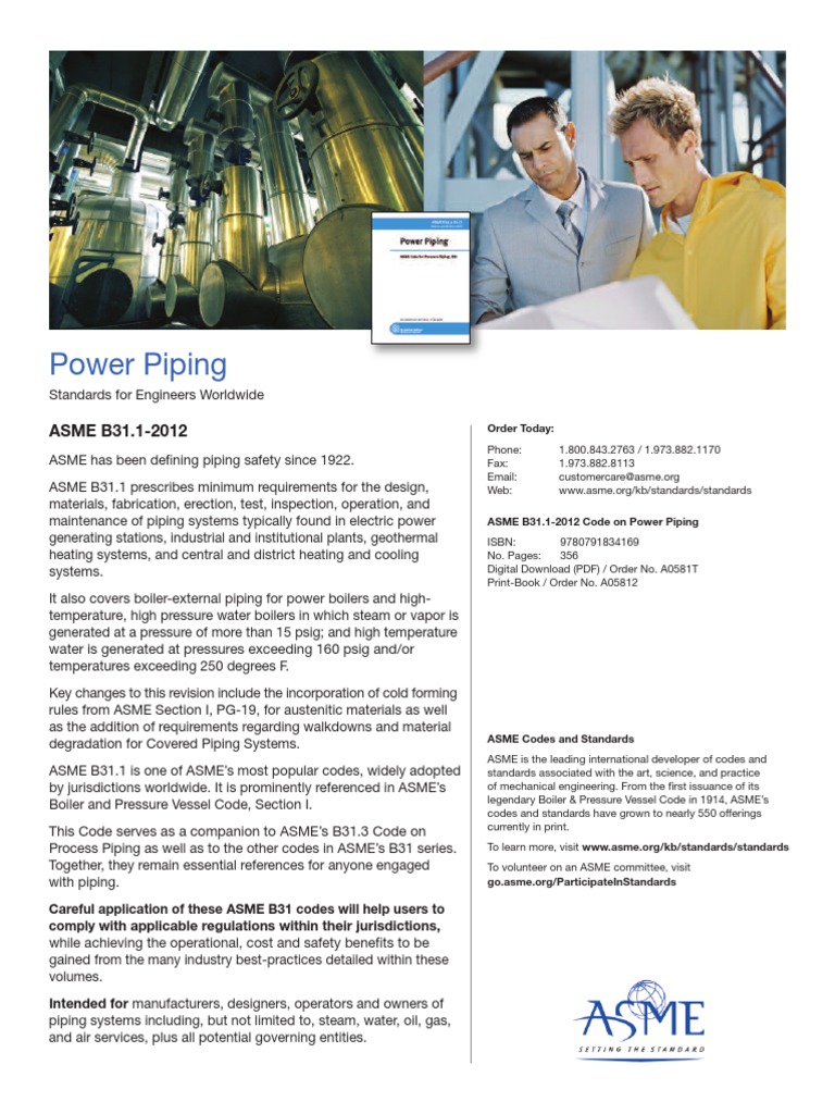 Power Piping: ASME B31.1-2012 | PDF | Boiler | Steam